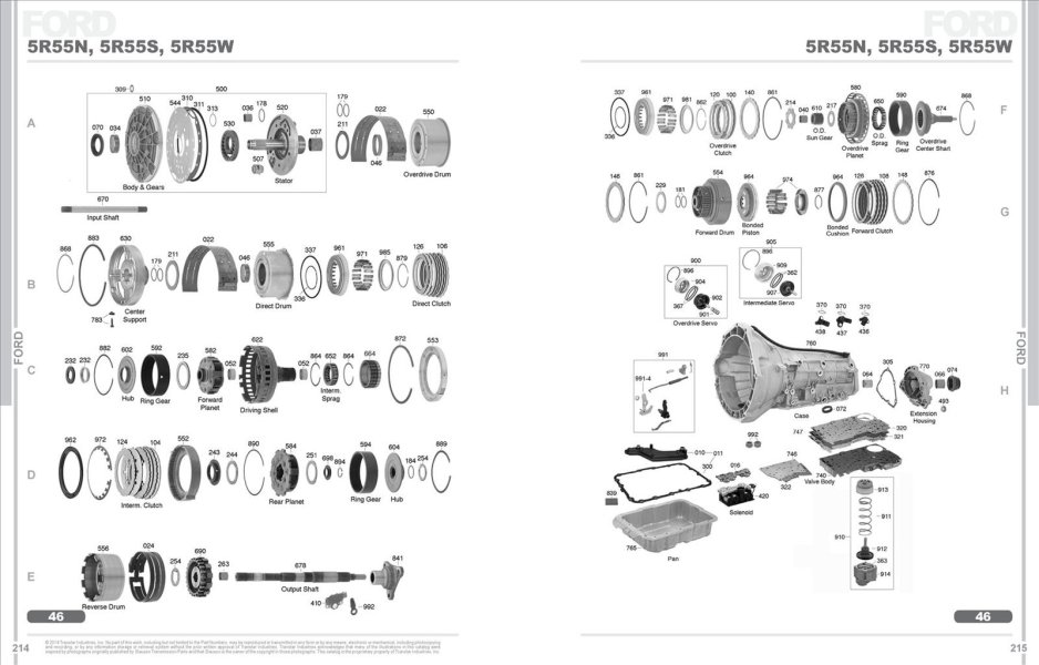 Ford 5R55N 5R55S 5R55W Automatic Transmission Spare Parts