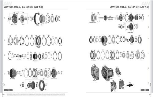 AISIN Warner AW 60-40LE 60-41SN AF13 Automatic Transmission Spare Parts