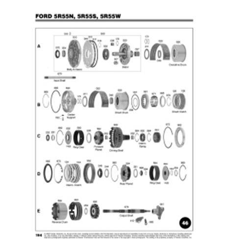 Ford 5R55N 5R55S 5R55W Automatic Transmission Exploded view spare part ...