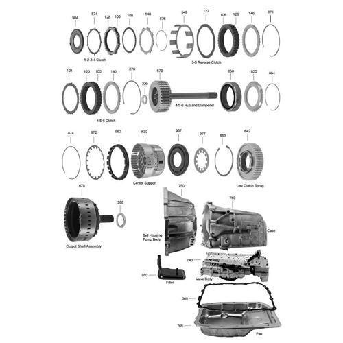 GM 6L45E 6L60E 6L80E 6L90E Automatic Transmission Exploded view spare ...